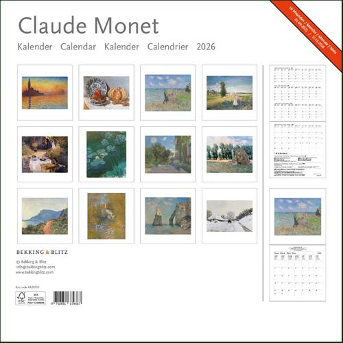 Claude Monet maandkalender 2026, Bekking & Blitz Uitg. | Overig ...