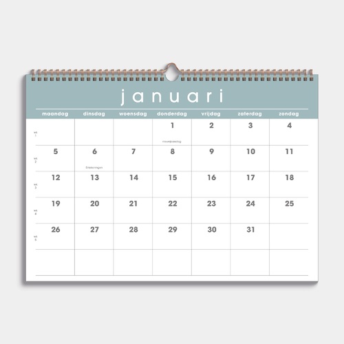 Maandkalender 2026 A3 Grijsgroen | Spiraalgebonden | 8719231277267 | Bruna