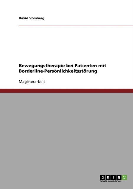 Bewegungstherapie Bei Patienten Mit Borderline-Pers nlichkeitsst rung ...