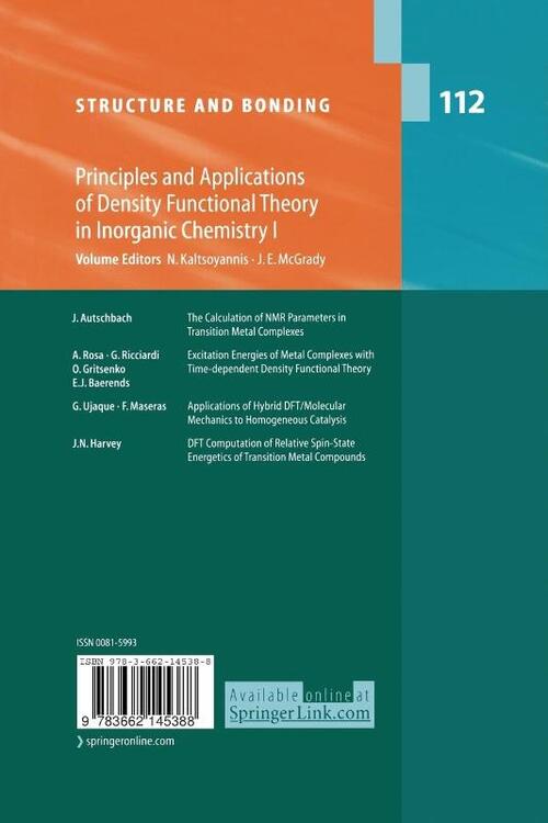 Principles and Applications of Density Functional Theory in Inorganic ...