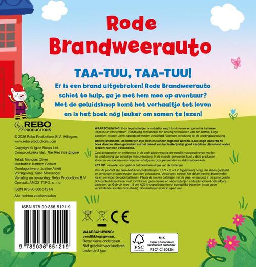 Rode Brandweerauto, Nicolas Oliver | Kartonboekje | 9789036651219 | Bruna