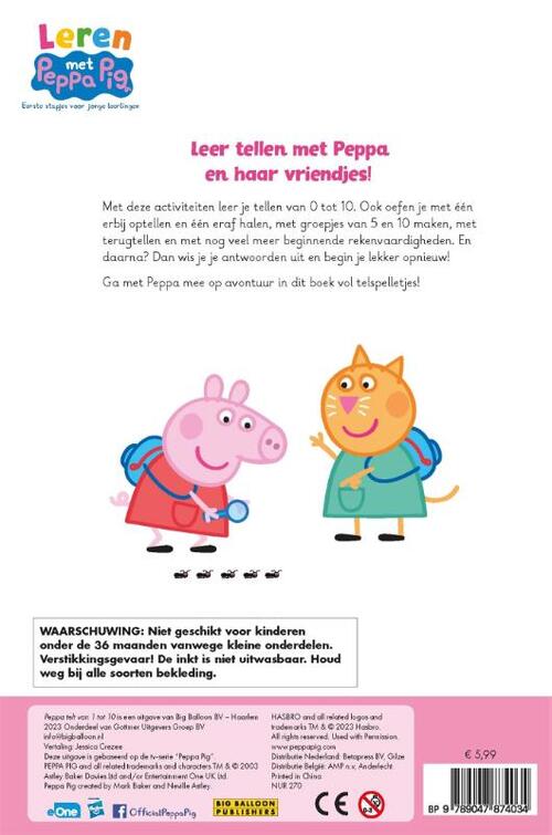 Peppa telt van 1 tot 10 | Boek | 9789047874034 | Bruna