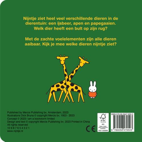 Voelboek, Met Nijntje Naar De Dierentuin, Dick Bruna | Kartonboekje | 9789056479503 | Bruna