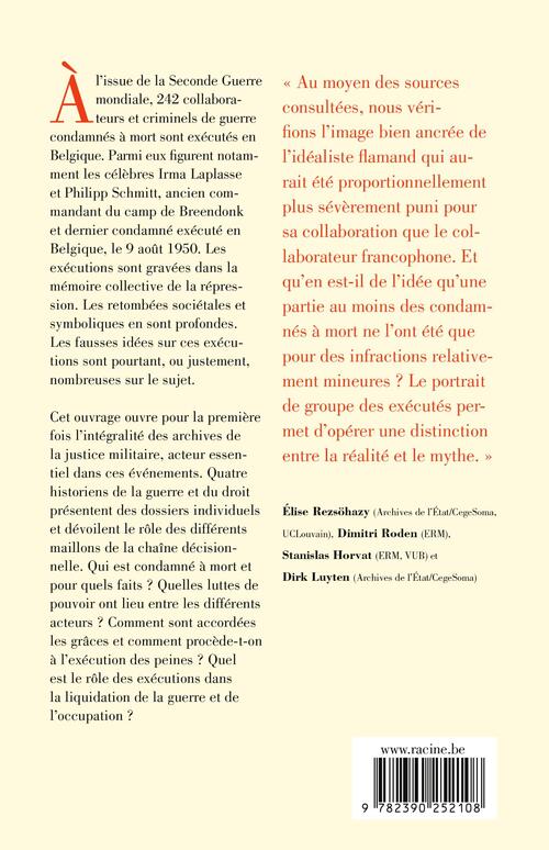 Les 242 dernières exécutions en Belgique, Dimitri Roden, Stanislas ...