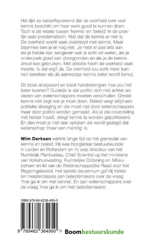 Kennis als anker voor beleid, Wim Derksen | Boek | 9789462364950 | Bruna