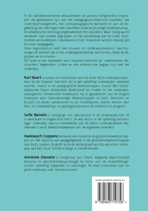Handwoordenboek Basisonderwijs, Annemie Desoete, Karl Baert, Hadewych Coppens, Sofie Bamelis ...
