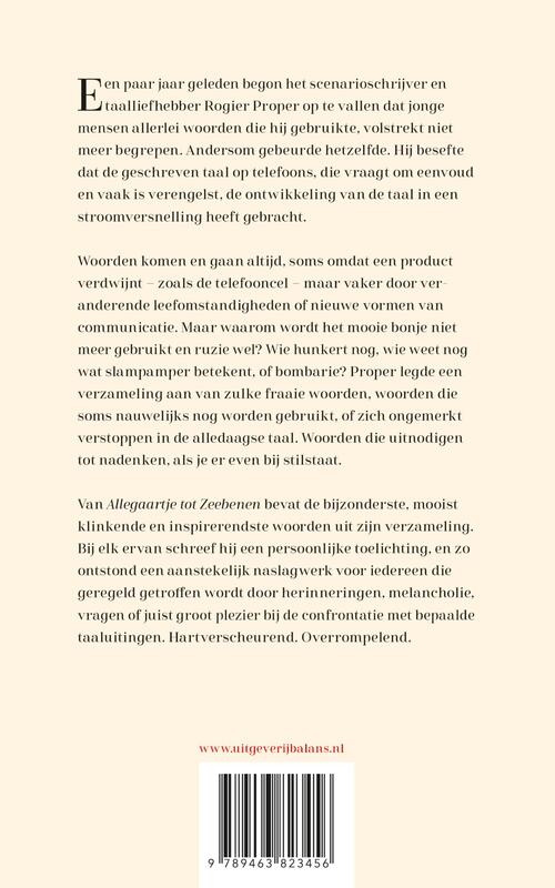 Van Allegaartje tot Zeebenen, Rogier Proper | eBook | 9789463823692 | Bruna