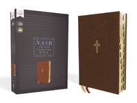 NASB, Thinline Bible, Leathersoft, Brown, Red Letter, 1995 Text, Thumb ...